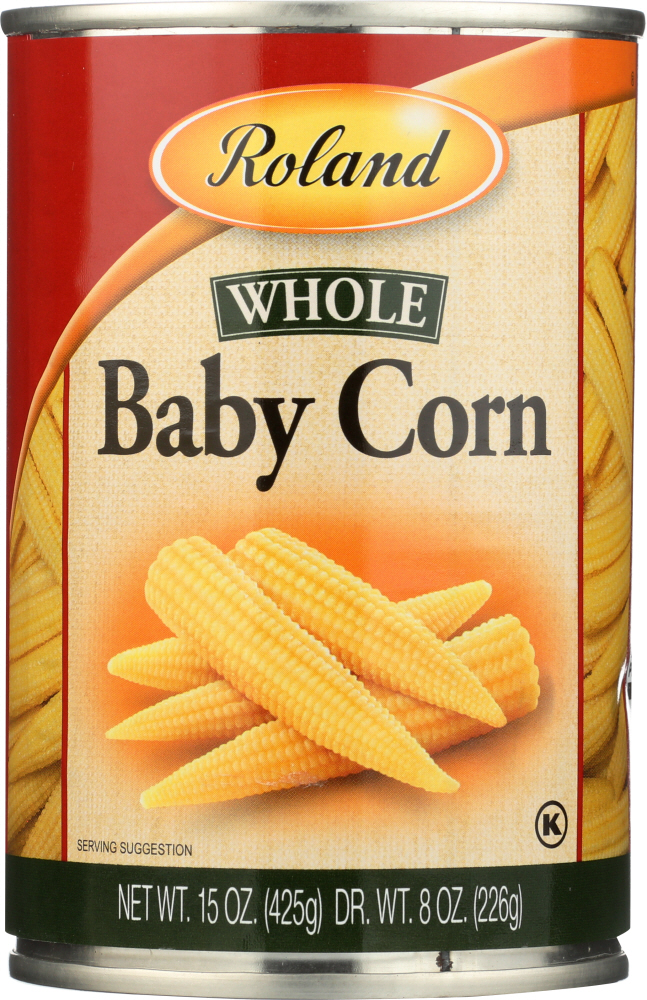 Roland Corn, Baby, Whole 15 Oz — UPC 041224451001 — Go-UPC