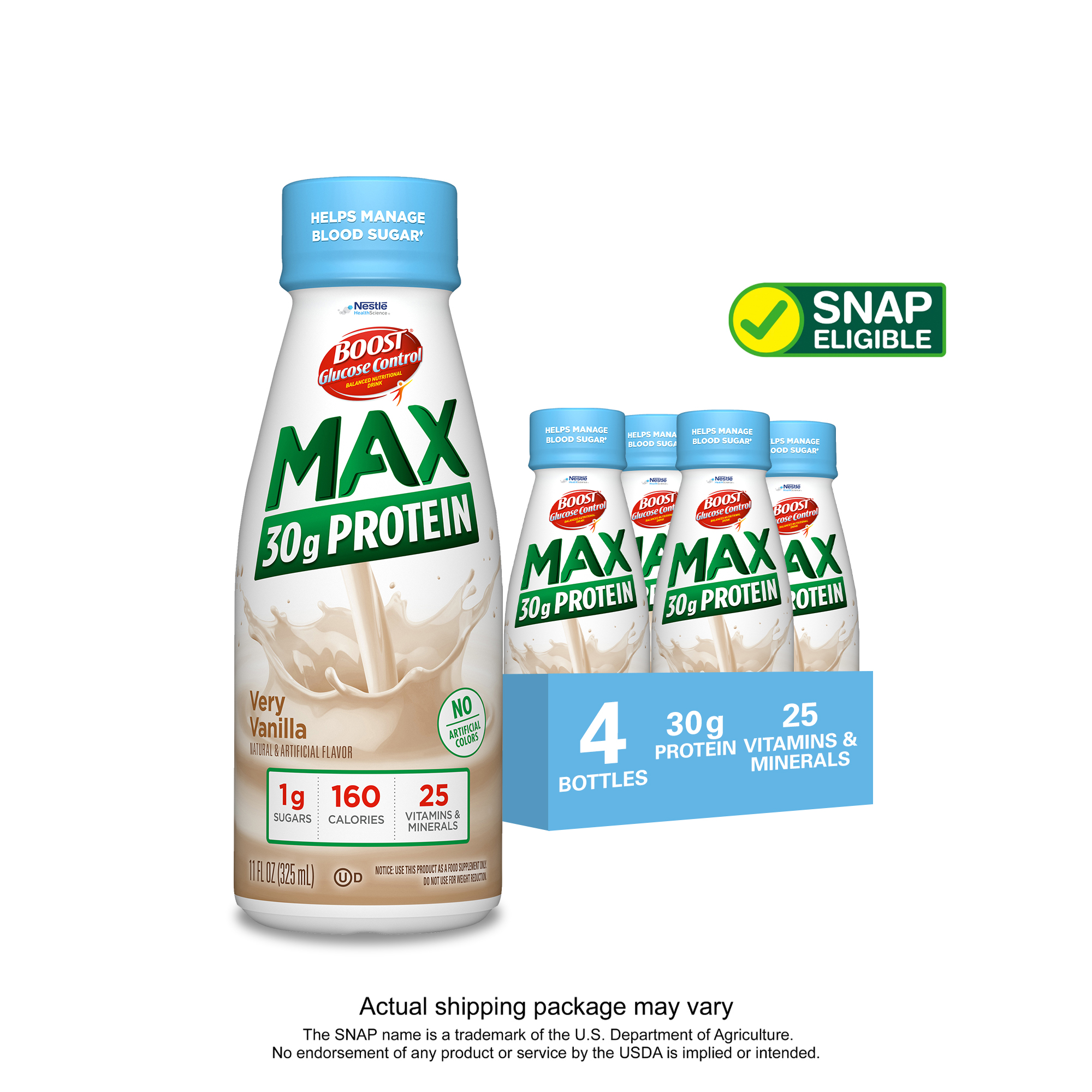 Boost Max Very Vanilla Nutritional Drink 4 Bottles 11 Fl Oz Ea — UPC ...