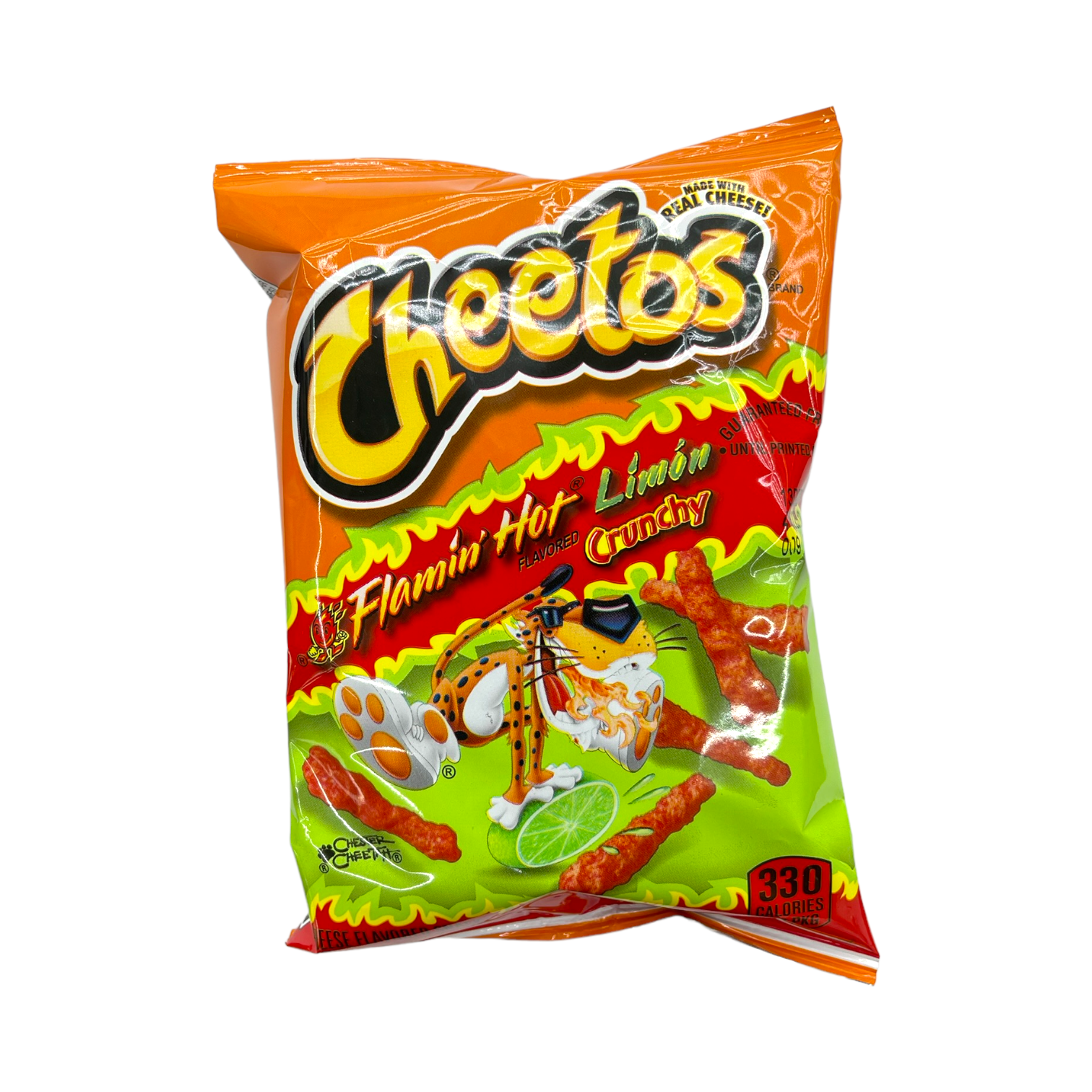 Cheetos Crunchy Flamin' Hot Limon Cheese Flavored Snacks 92.1g — UPC 28400329507 — Go-UPC