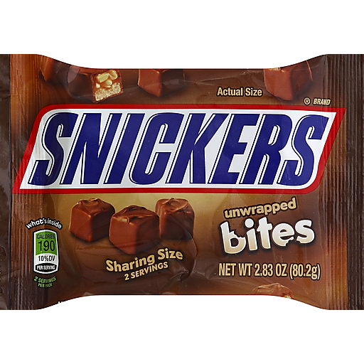 Snickers Bites Candy Bars, Sharing Size — UPC 40000422525 — Go-UPC