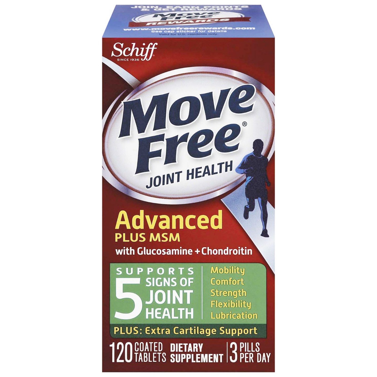 Move Free Joint Health Advanced Glucosamine Chondroitin Plus MSM ...