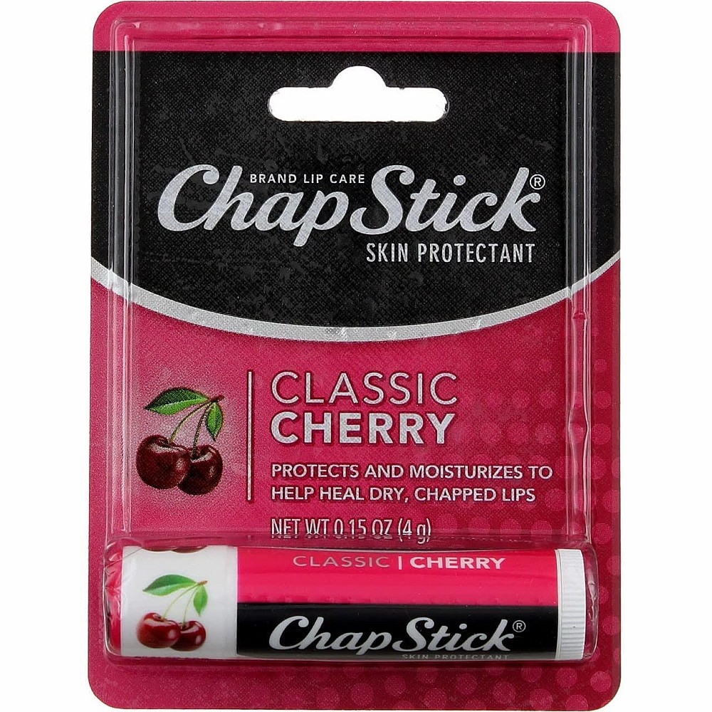 ChapStick Classic Cherry Flavor Skin Protectant Flavored Lip Balm Tube ...