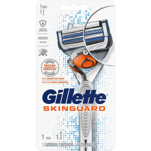 Gillette SkinGuard Men's Razor Flex Handle + 1 Blade Refill — UPC ...
