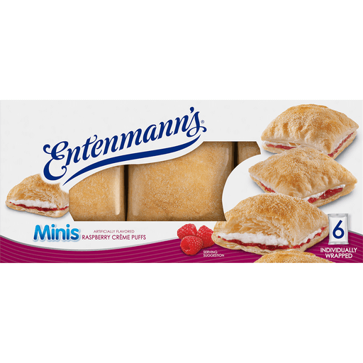 Entenmann's Minis Raspberry Creme Puffs 6 Ct 10.8 Oz — UPC 072030022451 ...