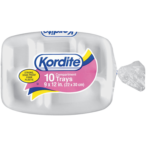 Kordite Plates 9 X 12 In. Compartment Trays 10 Ct Bag — UPC 13700312106 ...