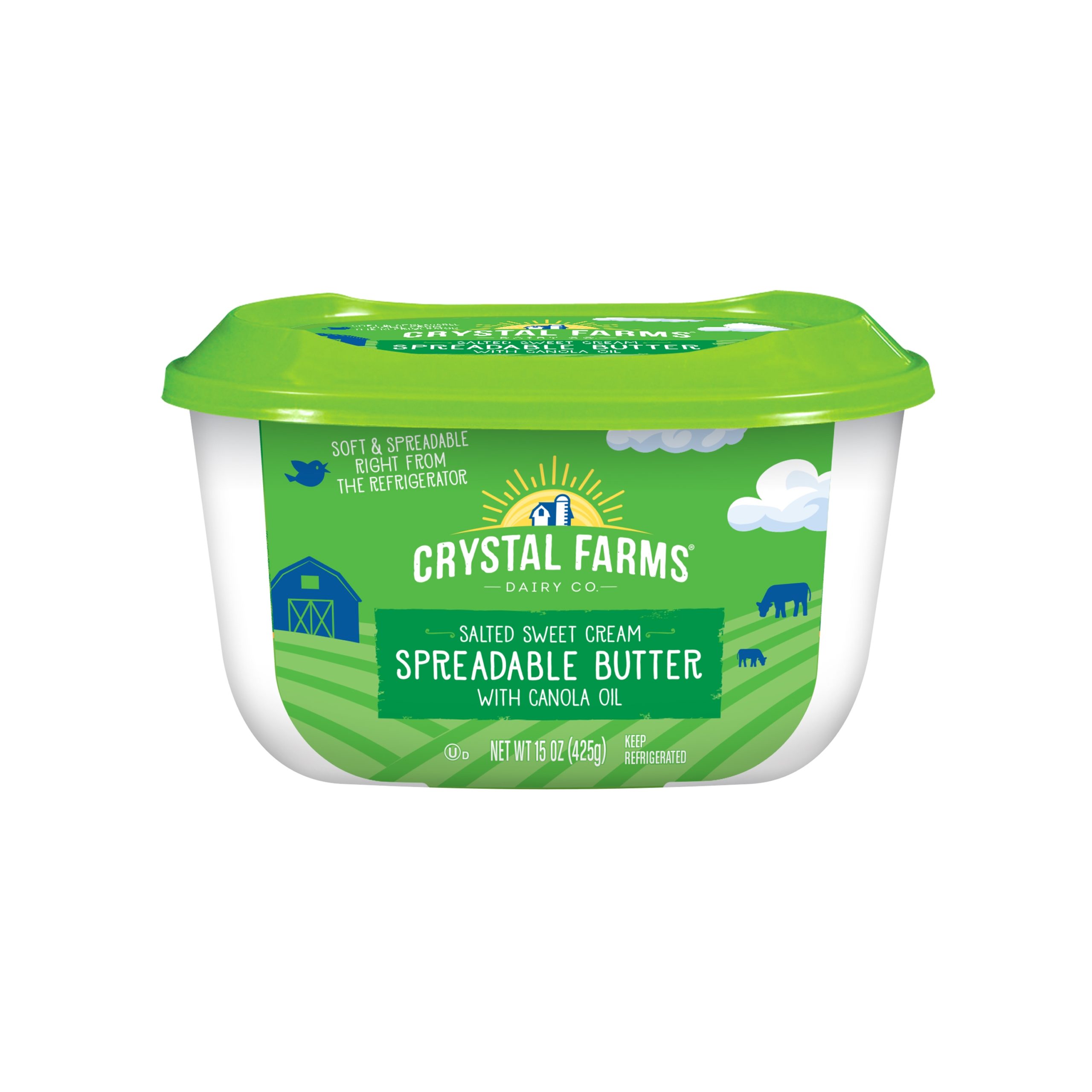 Crystal Farms Salted Sweet Cream Spreadable Butter With Canola Oil 8 Oz ...