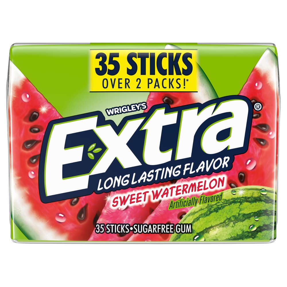 Extra Sweet Watermelon Sugar Free Chewing Gum Pack - 35 Sticks — UPC ...