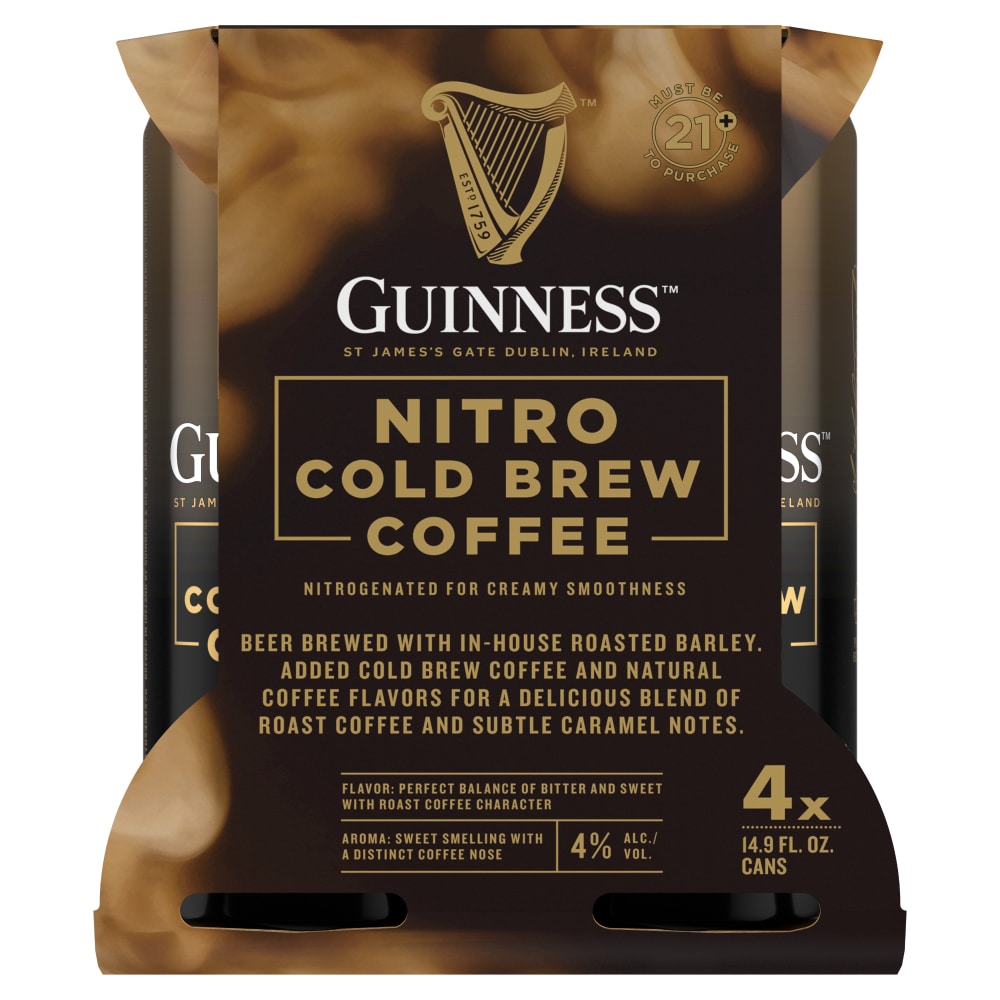 Guinness 4 Pack Cold Brew Nitro Coffee Beer — UPC 83820125375 — Go-UPC
