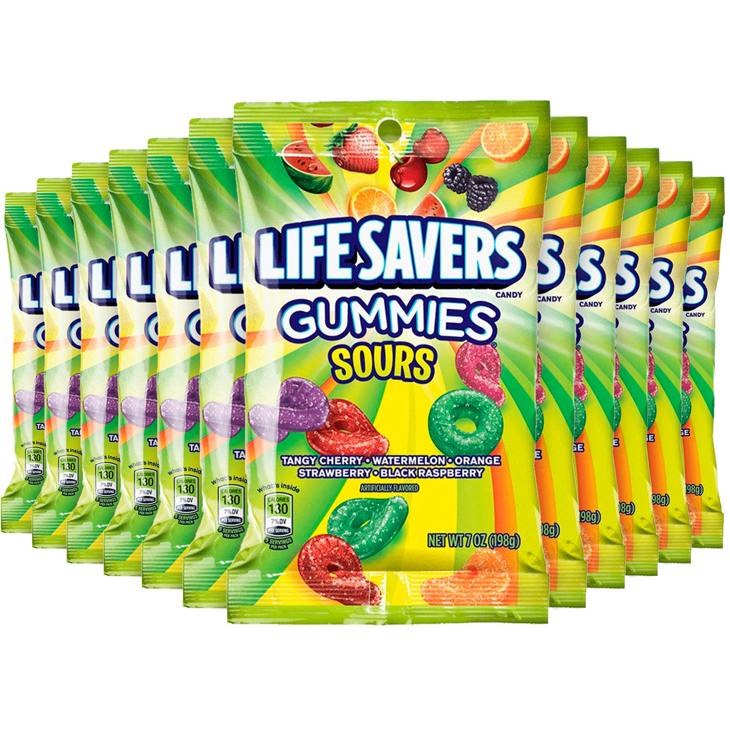 Life Savers Sours Gummy Candy Bag, 7 Ounce — UPC 19000170491 — Go-UPC