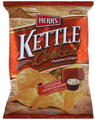 Herr's Potato Chips, Kettle Cooked, Cheddar Horseradish — UPC ...