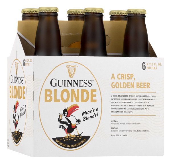 Baltimore Blonde Guinness American Lager Beer, 6pk 11.2oz Bottles, 5% ...