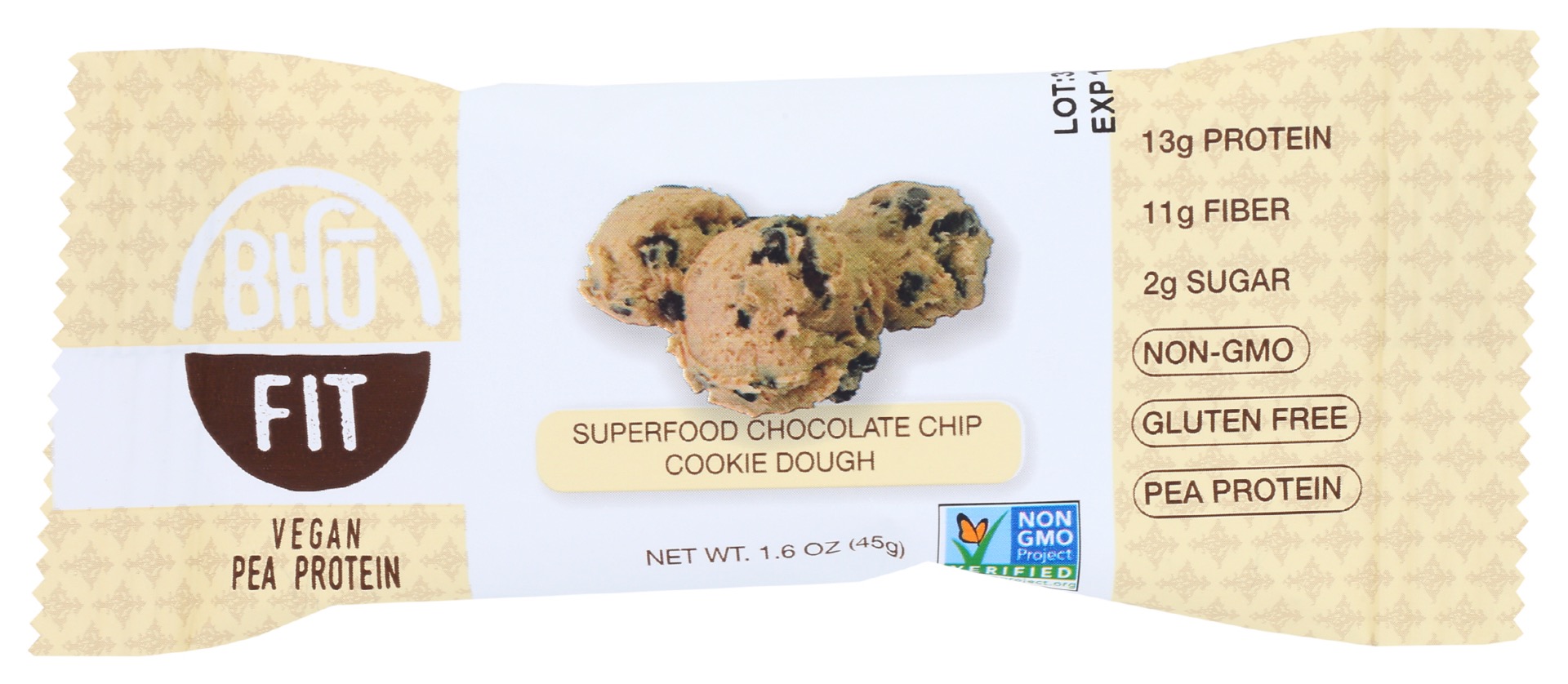 BHU Fit Protein Bar - Chocolate Chip Cookie Dough, 1.6 Oz — UPC ...