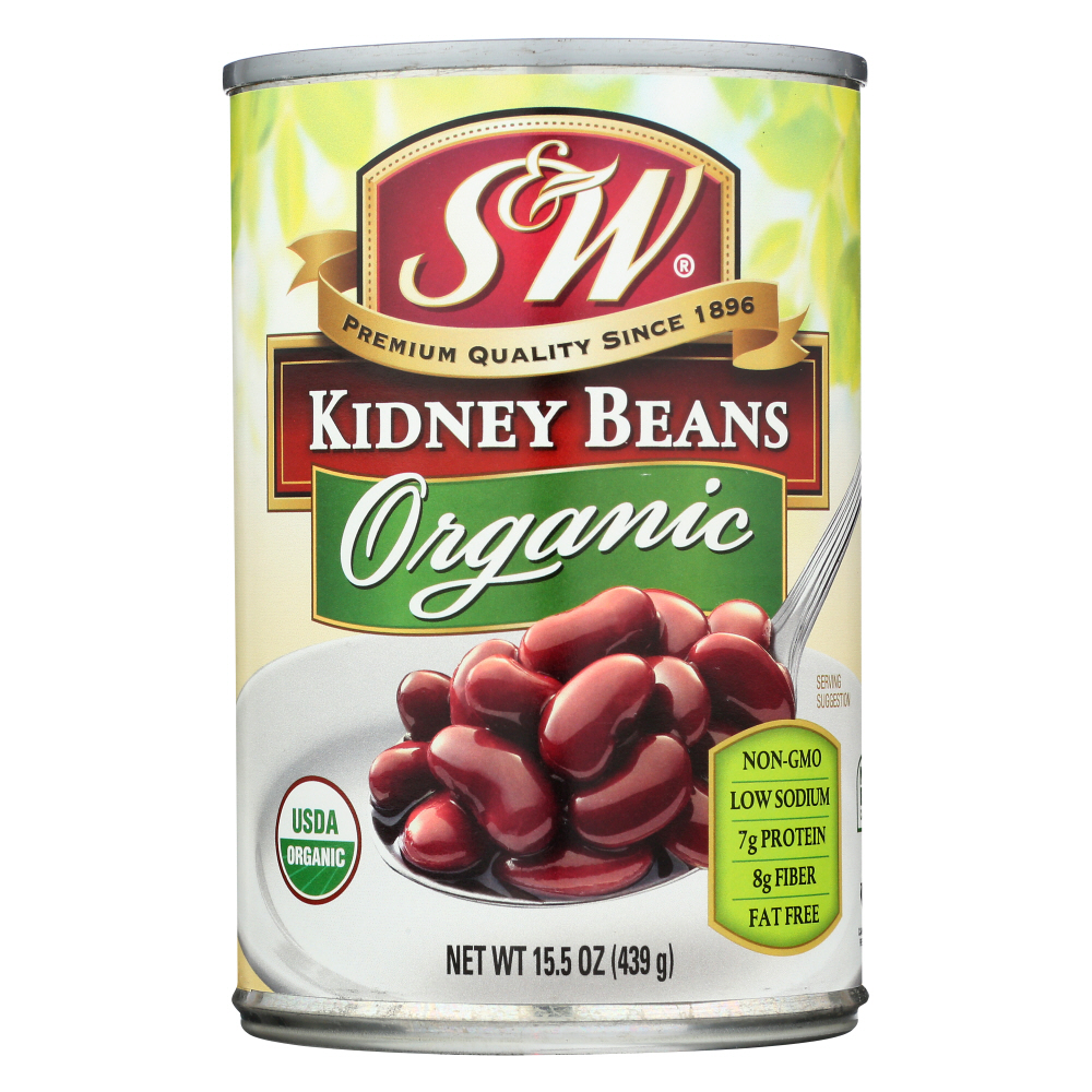 S&W Kidney Beans, Organic 15.5 Oz — UPC 72273427303 — Go-UPC