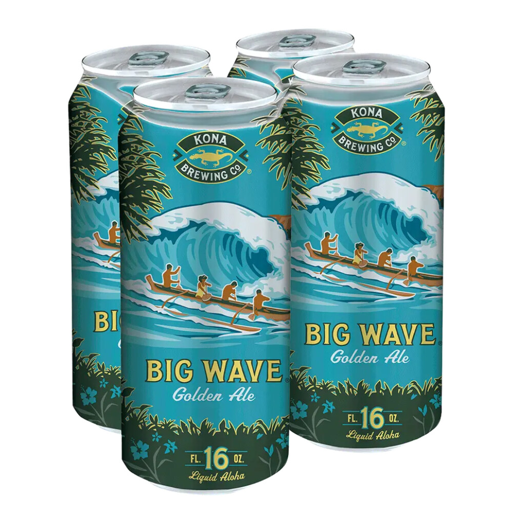 Kona Big Wave Golden Ale – 4 Pack 16 Ounce Cans — UPC 796030624964 — Go-UPC